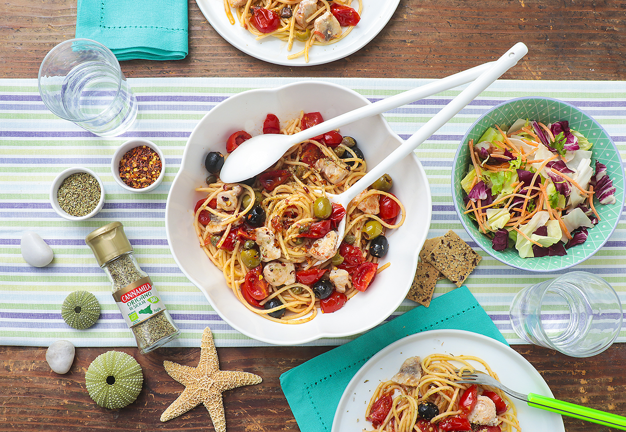 Spaghetti with swordfish - Ricetta - Cannamela