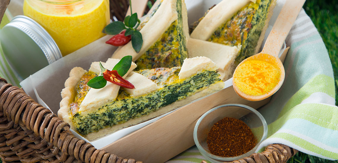 Quiche con spinaci e salsa alla curcuma - Ricetta - Cannamela